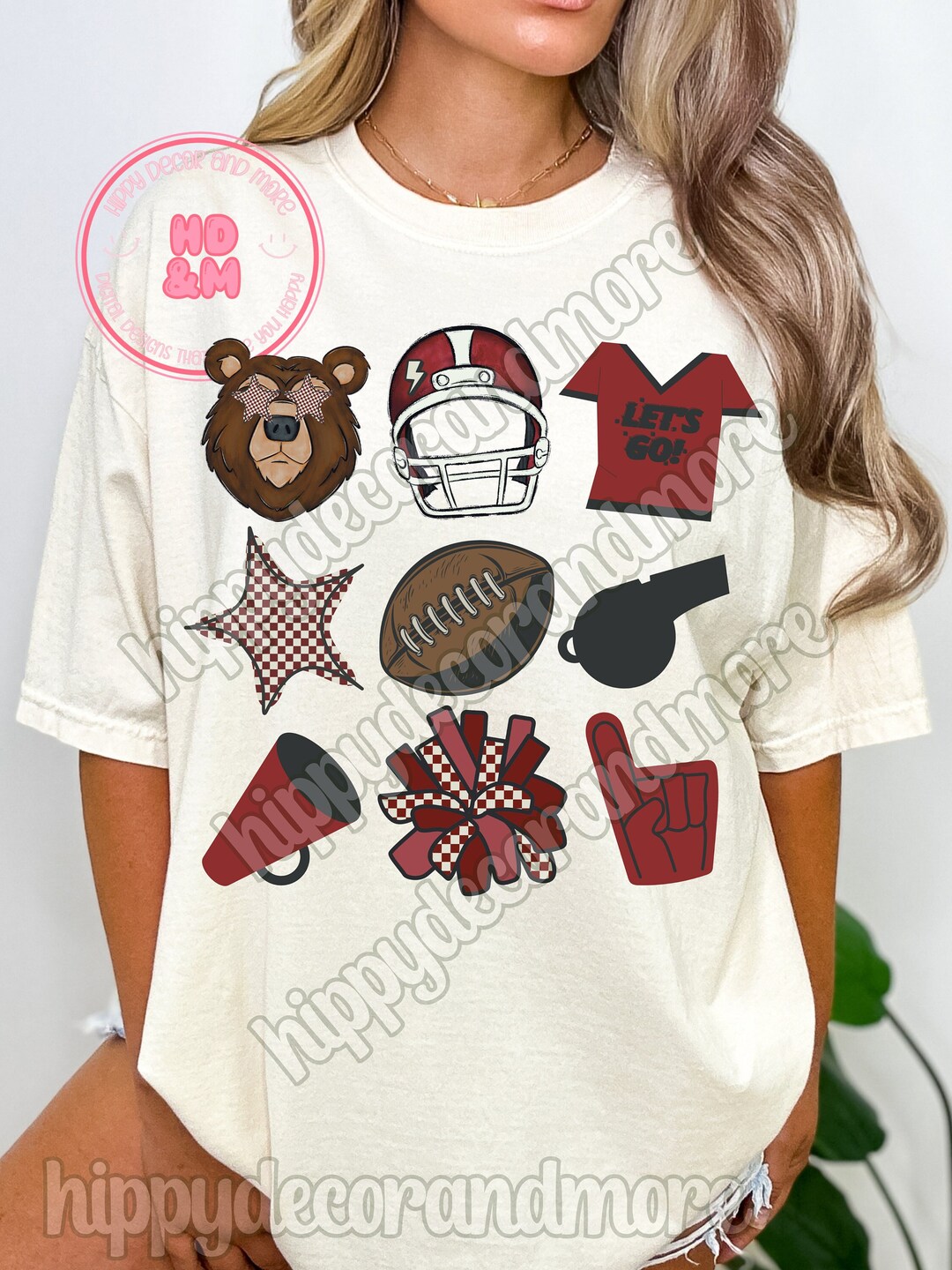 Bear Mascot PNG Preppy Maroon Football PNG Cute Football Shirt ...