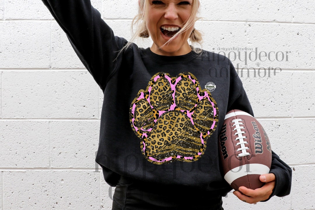 Preppy Paw Print PNG Leopard Print Cheetah Lions Tigers Panther Mascot ...