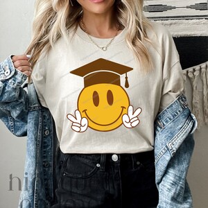 Retro Smiley Face PNG Graduation Shirt Grad PNG Hippie Png - Etsy