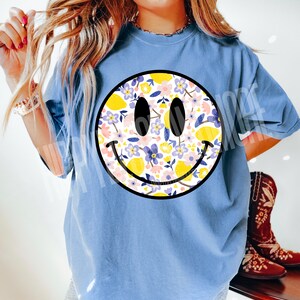 Lemons PNG Smiley Face PNG Purple Spring Smiley Face Shirt - Etsy