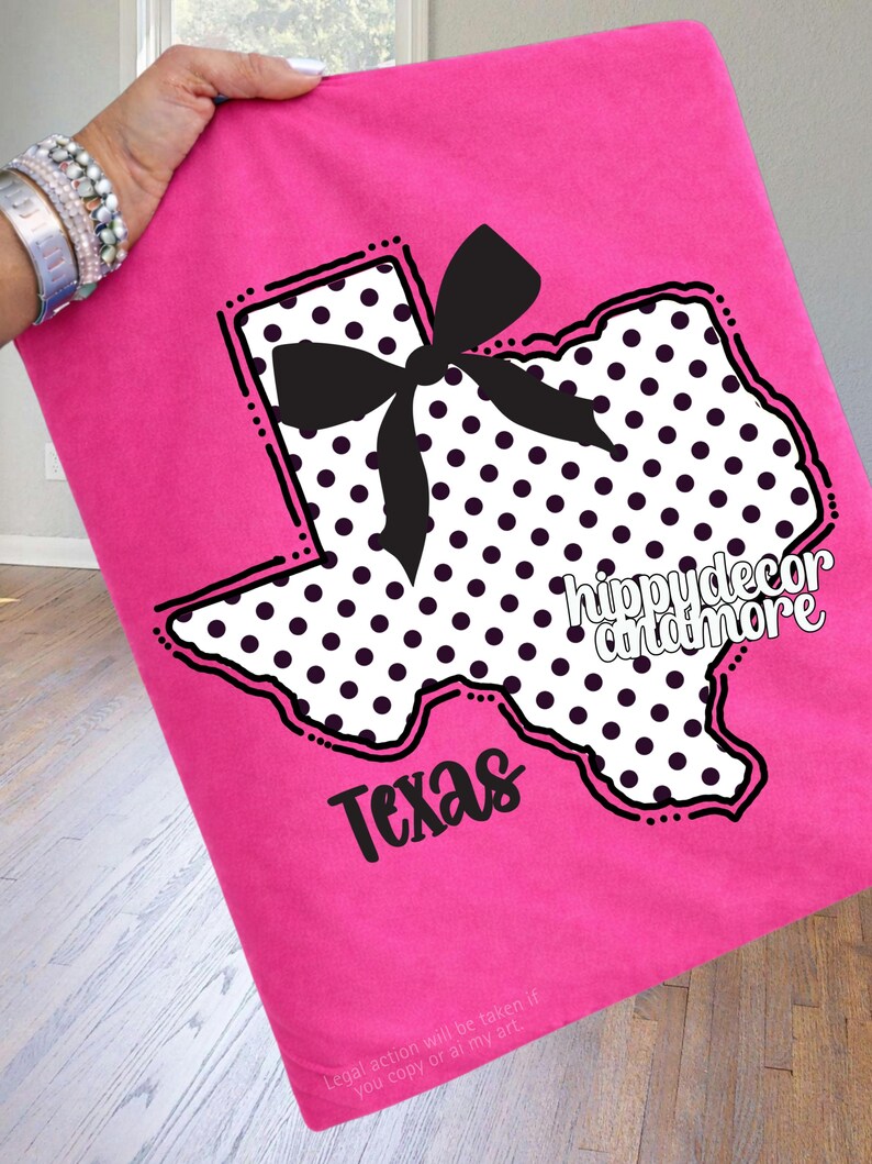 Texas PNG Polka Dots PNG Cute Trendy State Shirt Sublimation Dtf Design ...