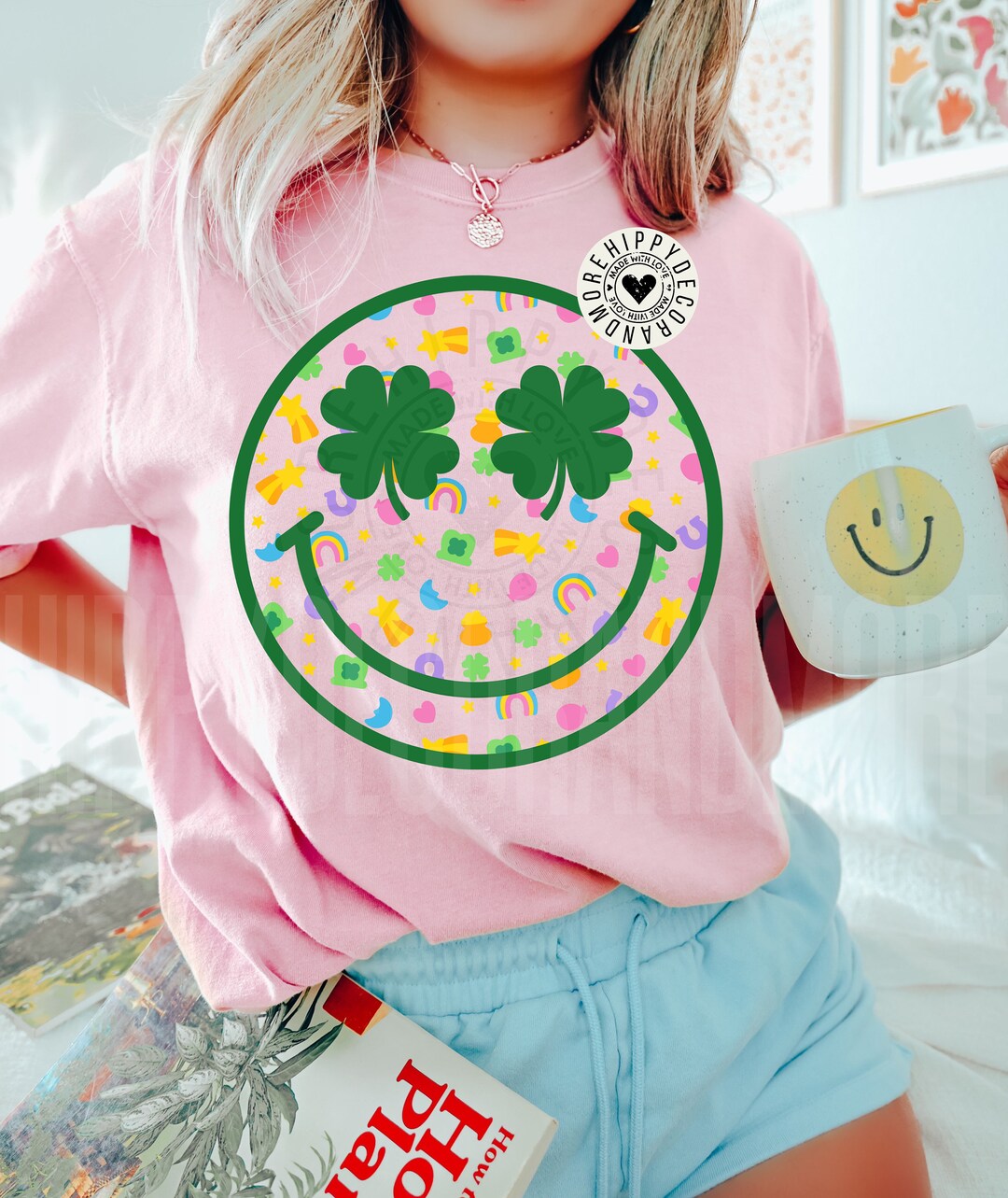 Lucky Charm Smiley Face Shirt Smiley Face PNG St. Patricks - Etsy