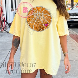 Sparkly Basketball PNG Faux Glitter Girly Basketball Shirt Design Heart ...