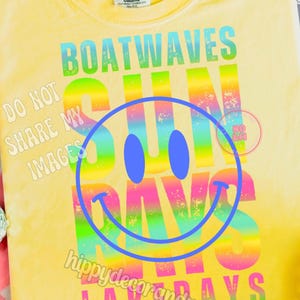 Boat Waves Sun Rays Lake Days PNG Smiley Face PNG Summer Vibes Beach ...
