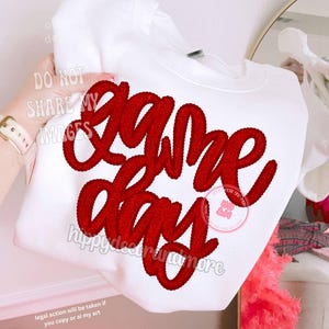 Game Day PNG Red Game Day Shirt Design Sparkly Glitter School Mascot ...