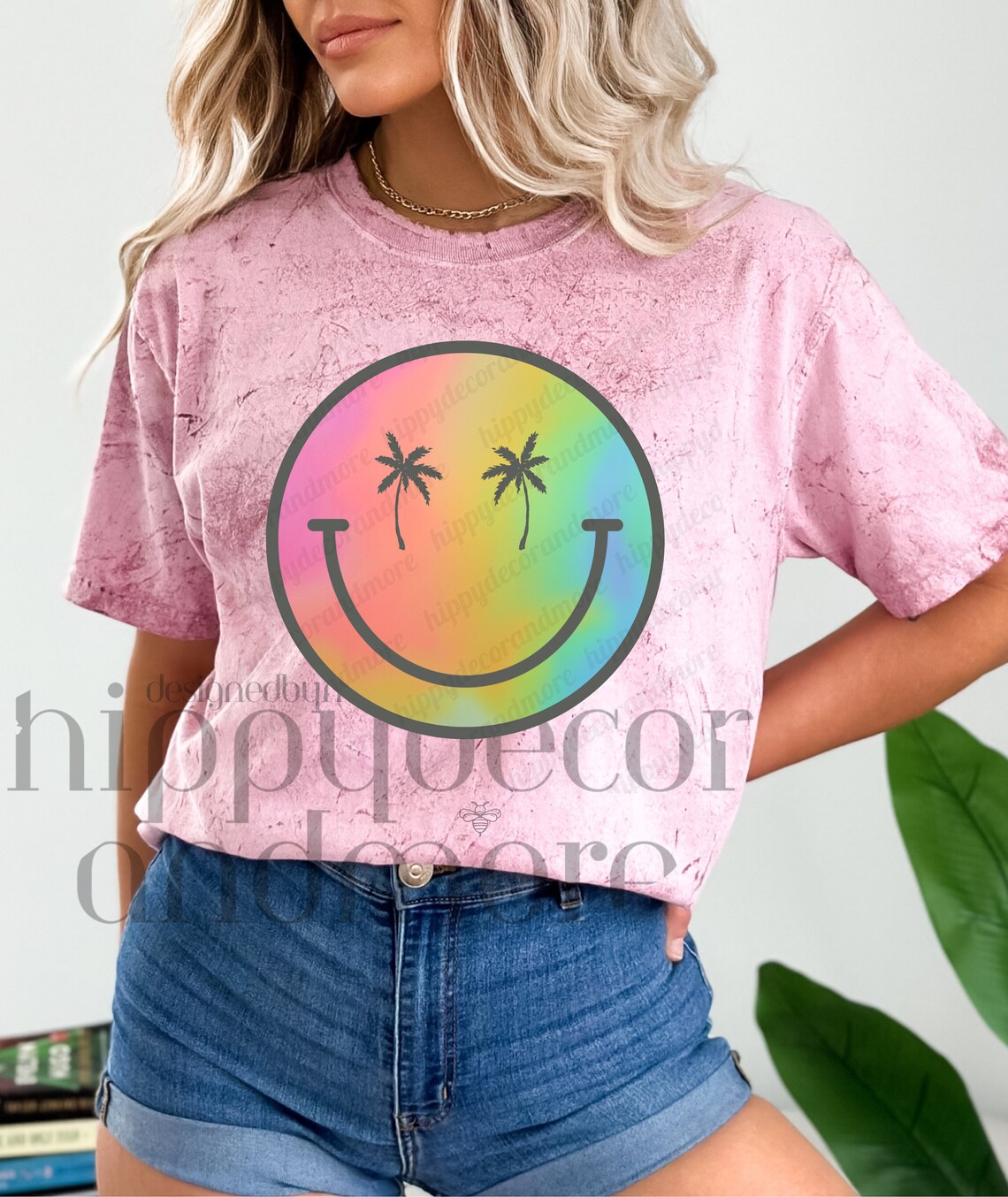 Tye Dye PNG Palm Trees Happy Face PNG Happy Face PNG Trendy Happy Face ...