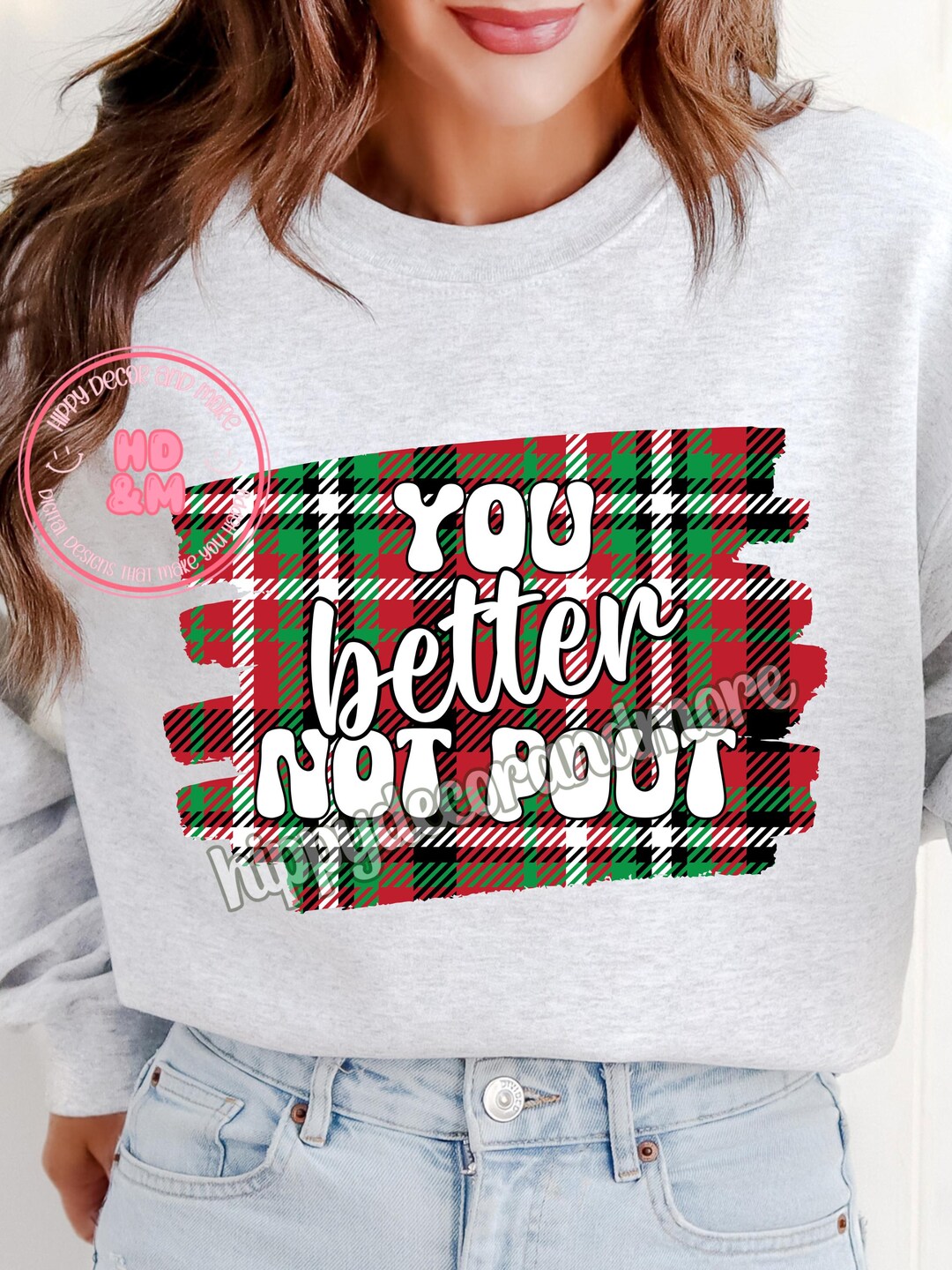 You Better Not Pout PNG Plaid Christmas PNG Plaid PNG Merry Christmas ...