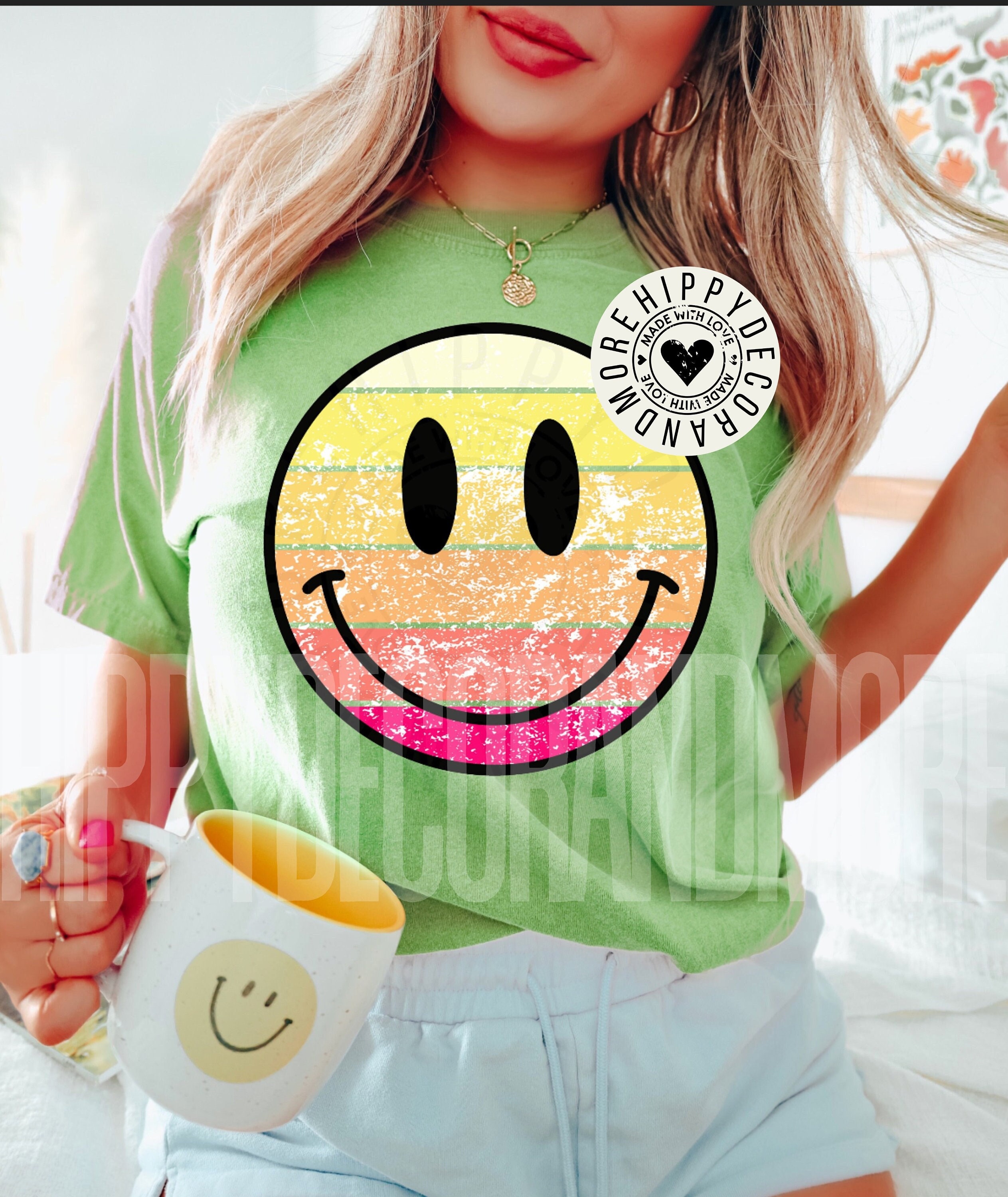 Distressed Retro Smiley Face PNG Sunny Smiley Png Boho Png Boho Smiley ...