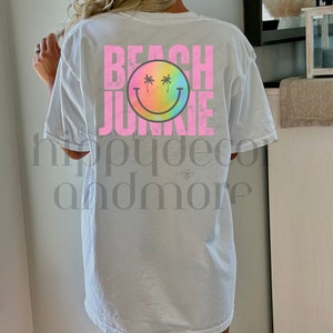 Tie-dye Beach Junkie Smile Face PNG Retro PNG Summer Png Beach ...