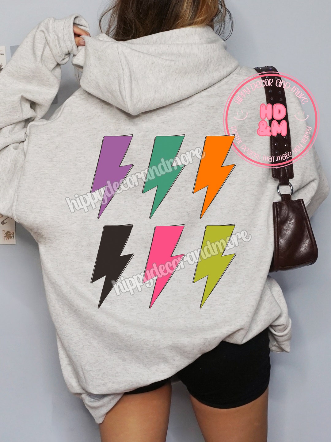Lightning Bolt PNG Retro Trendy Girly PNG Fall PNG Autumn Shirt Design ...