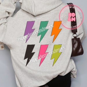 Lightning Bolt PNG Retro Trendy Girly PNG Fall PNG Autumn Shirt Design ...