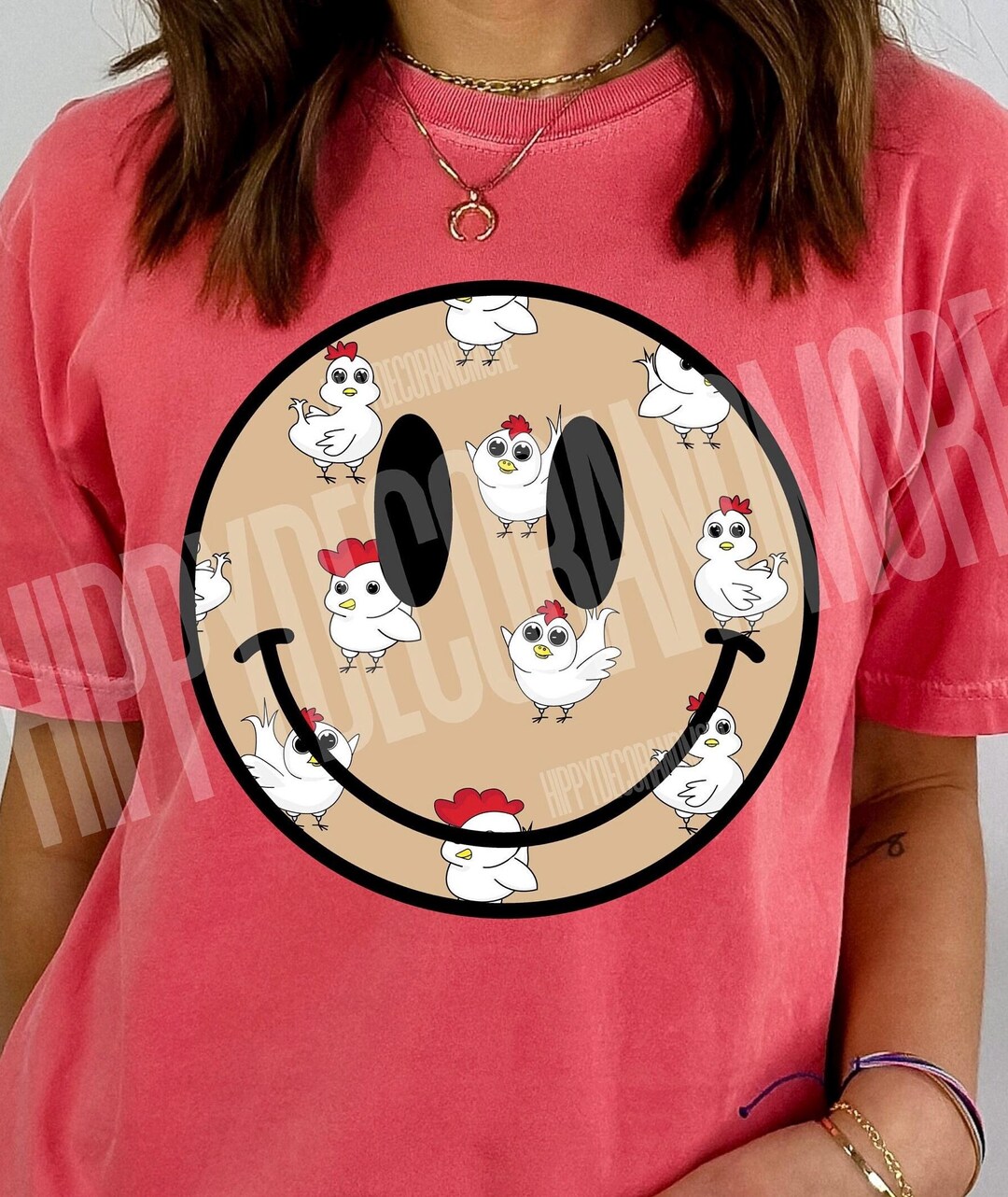Cute Chicken Smiley Face PNG Smiley Face Shirt Digital Transfer ...