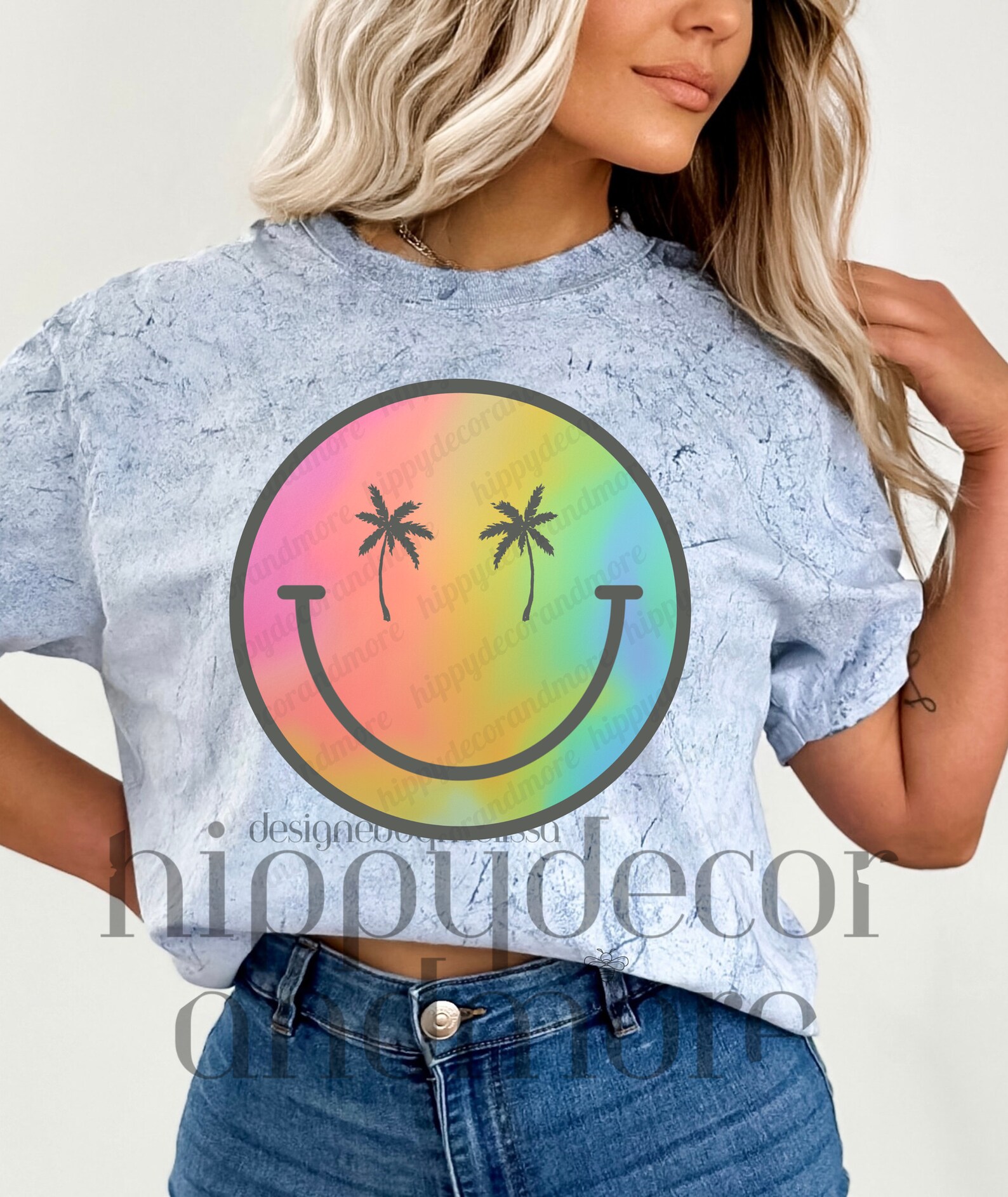 Tye Dye PNG Palm Trees Happy Face PNG Happy Face PNG Trendy Happy Face ...