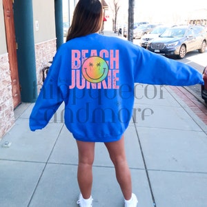 Tie-dye Beach Junkie Smile Face PNG Retro PNG Summer Png Beach ...