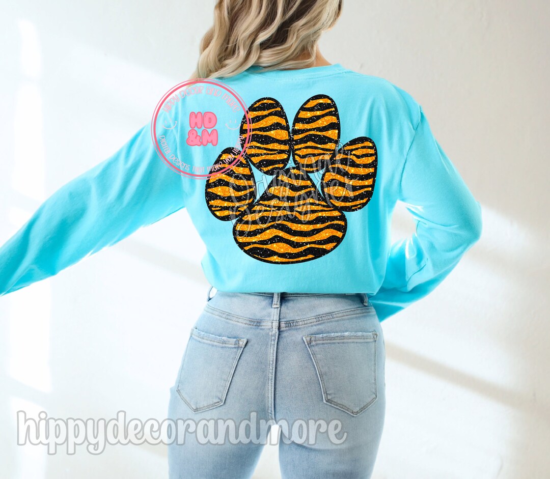 Tiger Paw PNG Sparkly Glitter PNG Tiger PNG Tiger Mascot School Spirit ...