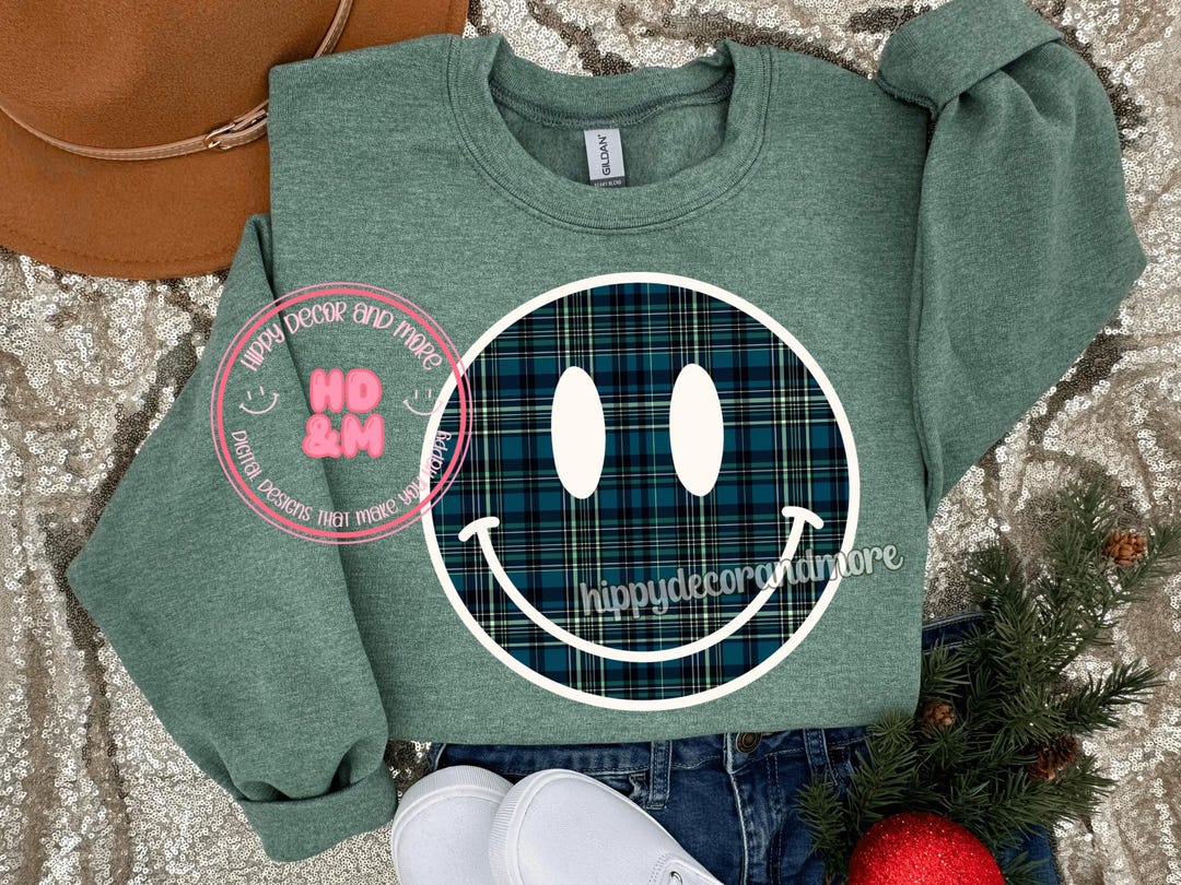 Smiley Face PNG Christmas Smiley Preppy Christmas Smiley Face Shirt ...