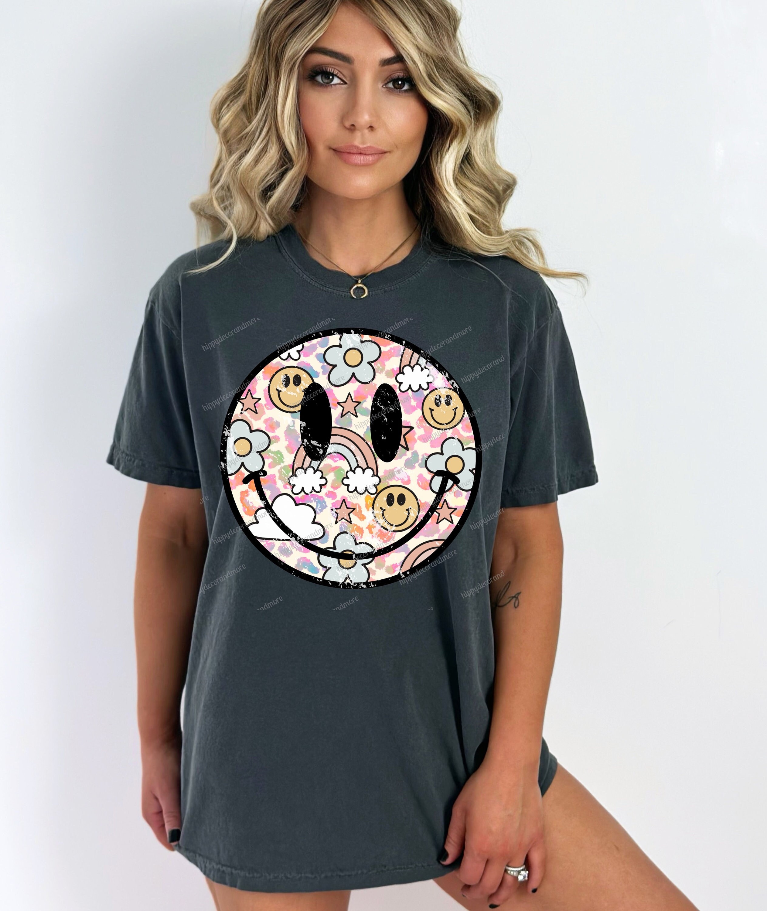 Distressed Smiley Face PNG Daisy Png Retro Smiley Face Girly - Etsy ...