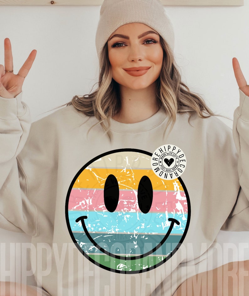 Retro Smiley Face PNG Spring Png Smiley Png Boho Png Boho - Etsy