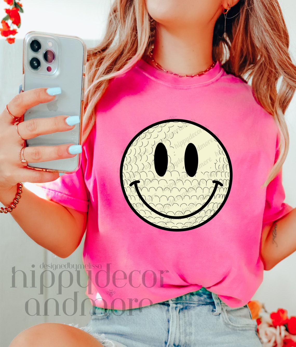Retro PNG Smiley Face PNG Golf Ball Png Golf Shirt Trendy - Etsy