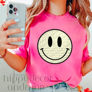 Retro PNG Smiley Face PNG Golf Ball Png Golf Shirt Trendy - Etsy