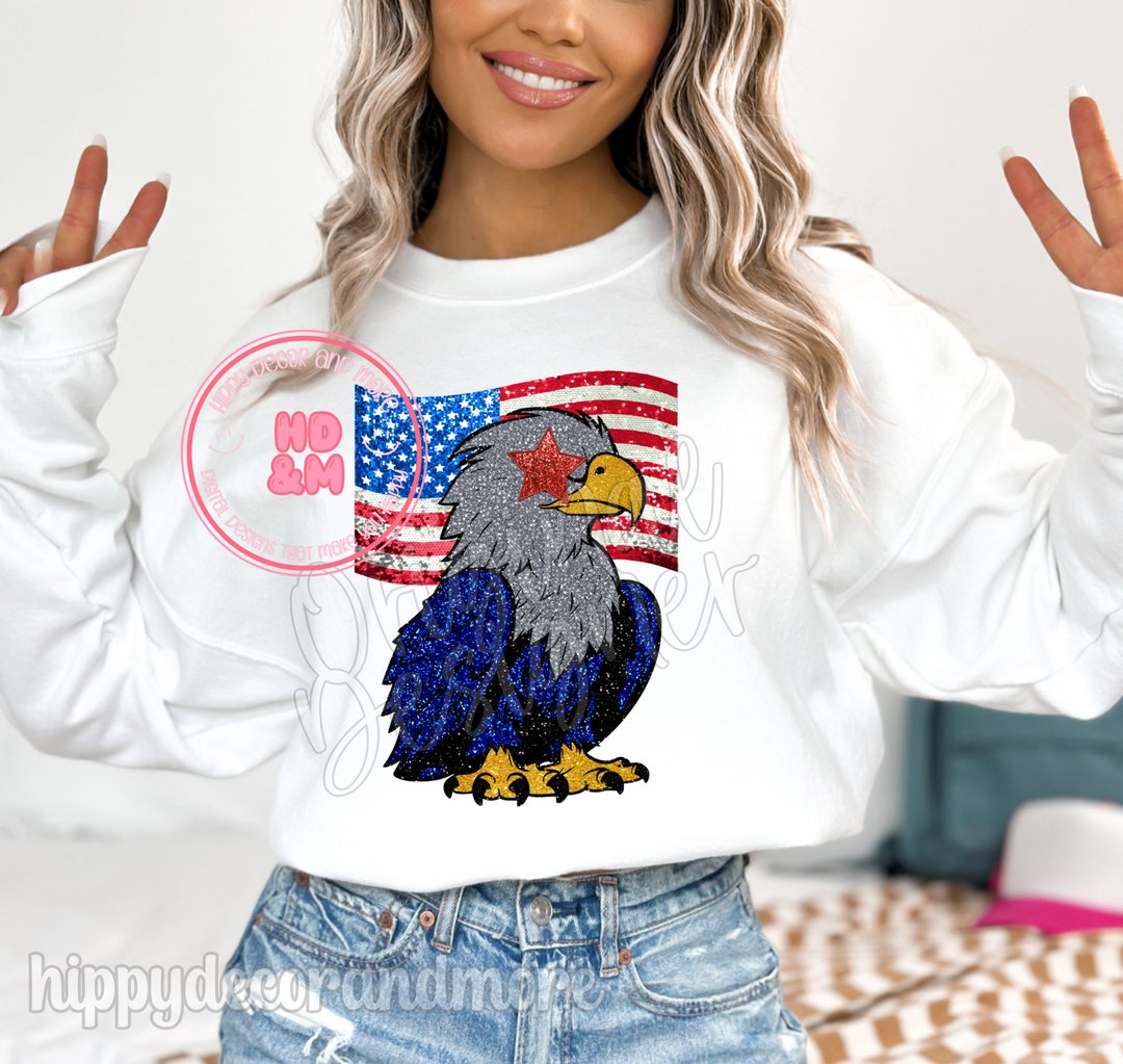 American Flag PNG Eagle PNG Sparkly Faux Glitter 4th of July PNG 4th of ...