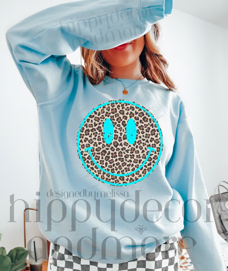 Distressed Smiley Face PNG Leopard Print Smiley Face Girly - Etsy