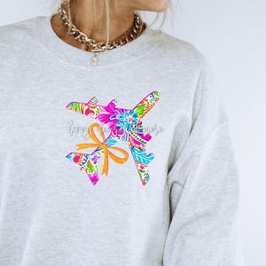 Airplane PNG Preppy Floral PNG Girly Shirt Design Couquette Bow PNG ...