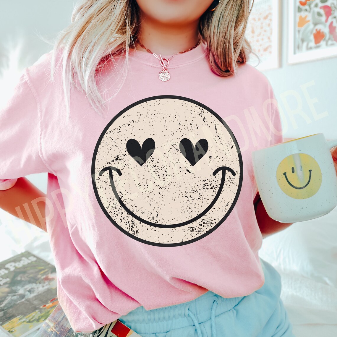 Distressed Retro Smiley Face Distressed Smiley Face Beige - Etsy
