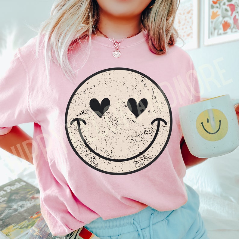 Distressed Retro Smiley Face Distressed Smiley Face Beige - Etsy