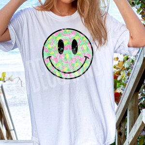 Preppy Smiley Face PNG Digital Transfer Design Sublimation Design ...