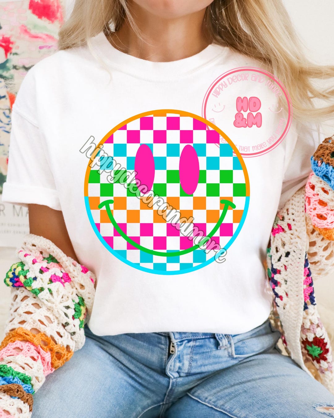 Checkered Smiley Face PNG Colorful Checkerboard Smiley Shirt ...