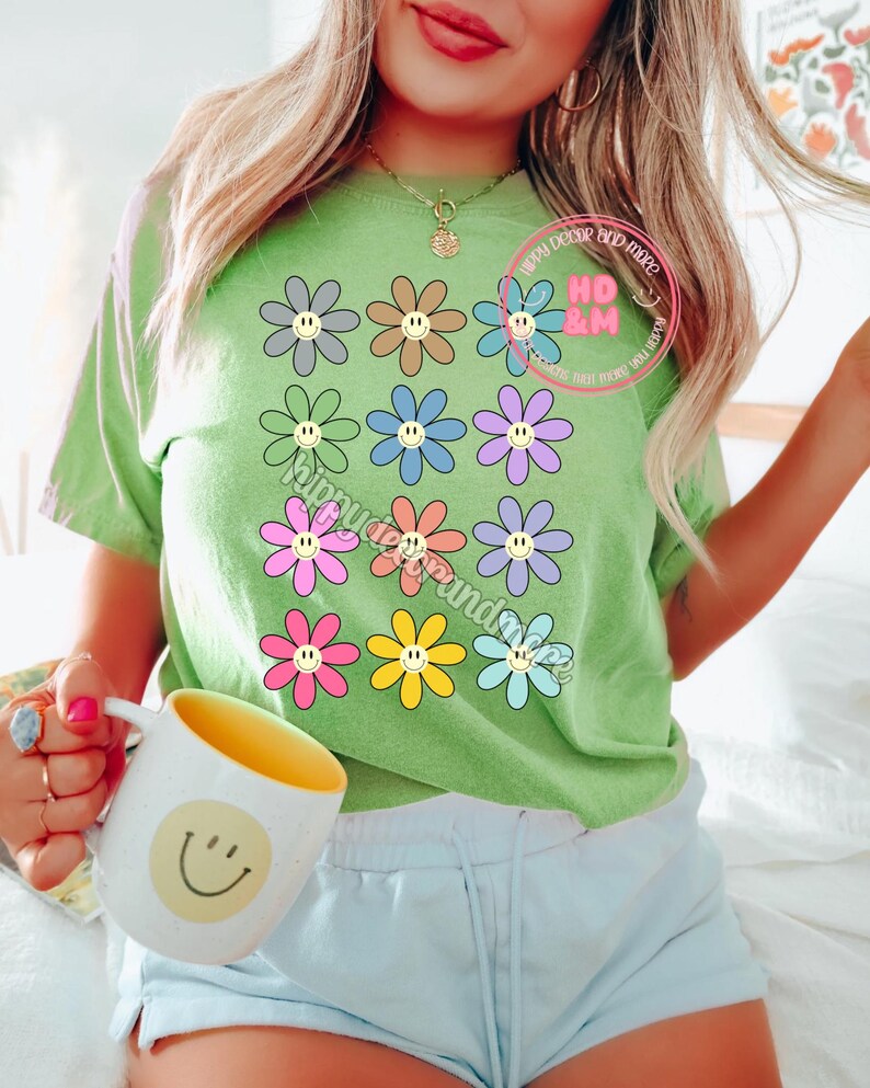 Retro Flower Smiley Face PNG Smiley Face Flowers PNG Flower Smile Face ...
