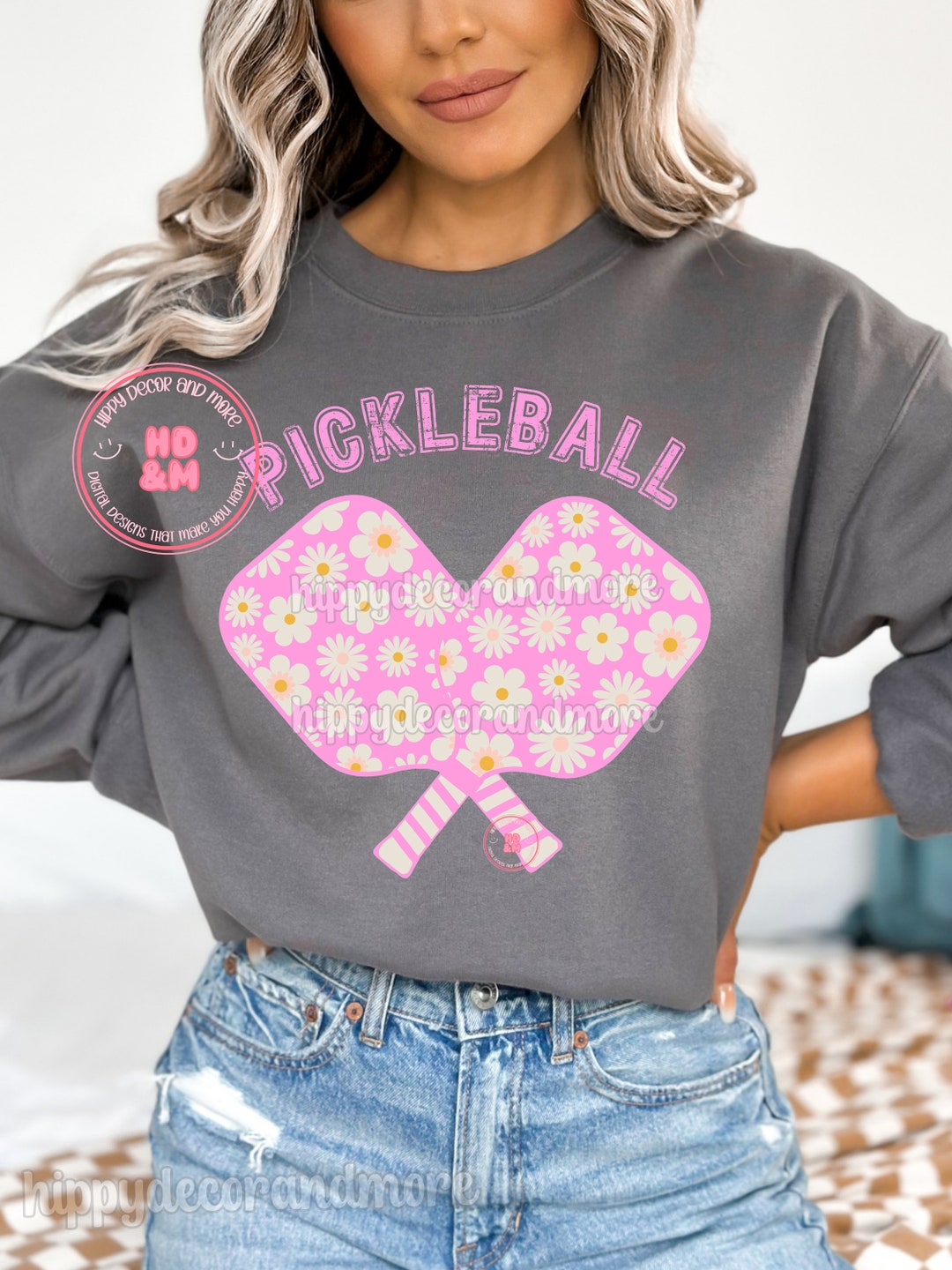 Pickleball PNG Daisy PNG Pink Preppy Pickleball Shirt Design Trendy PNG ...