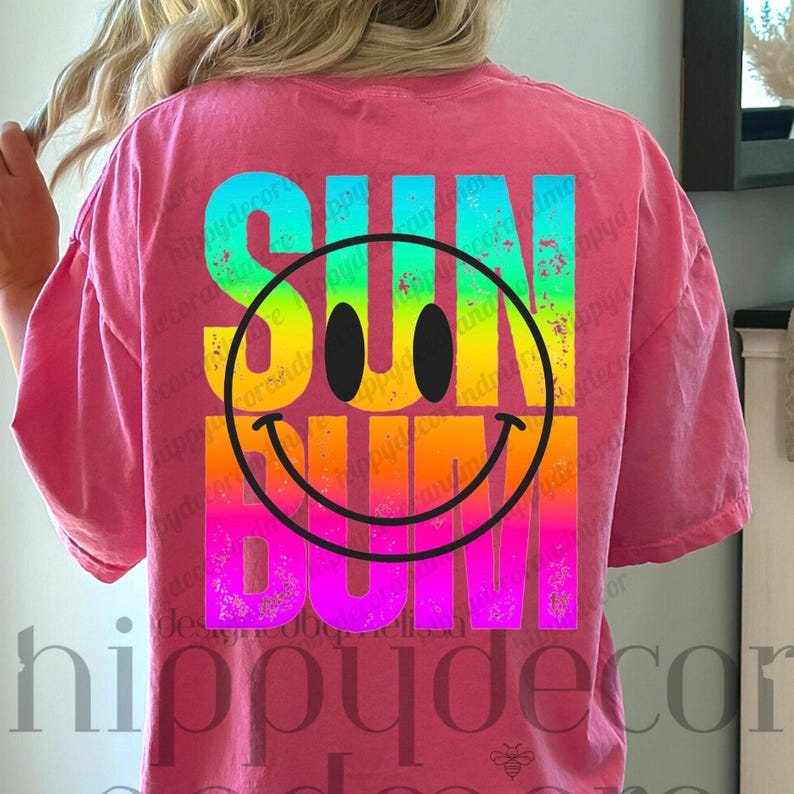Sun PNG Beach Smiley Face PNG Summer PNG Comfort Colors Shirt Designs ...