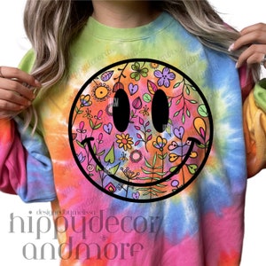 Boho Smiley Face PNG Bohemian Smiley Face Smiley Transfer Design Smiley ...