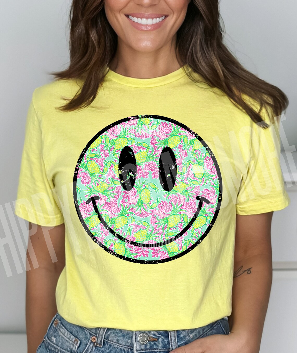 Preppy Smiley Face PNG Digital Transfer Design Sublimation Design ...