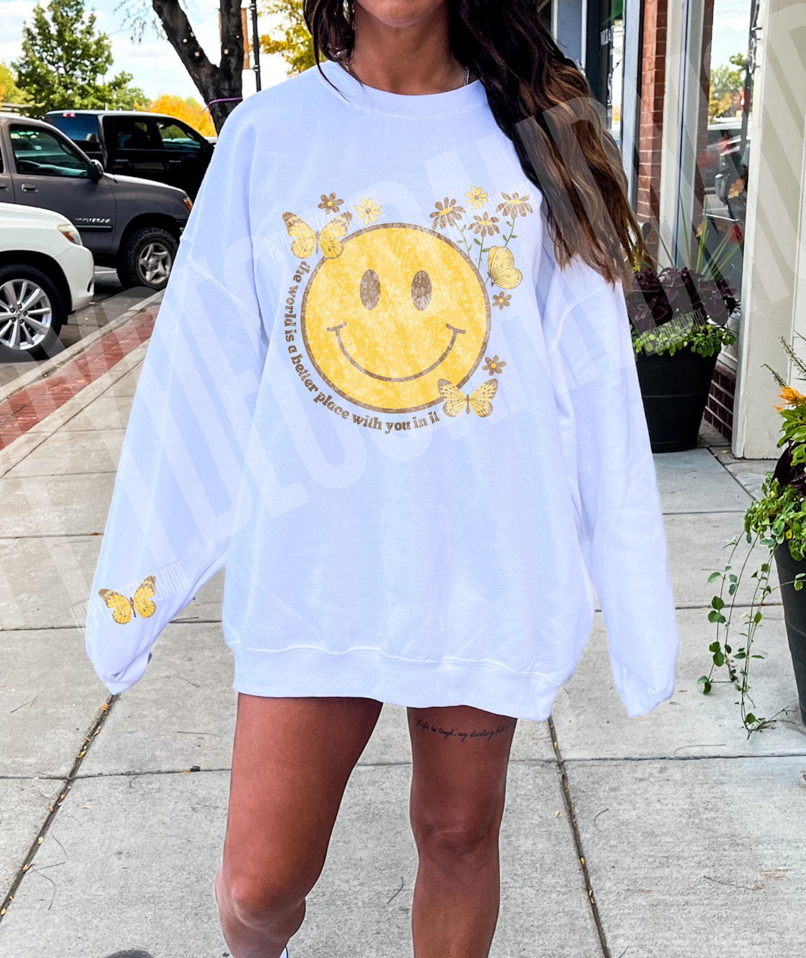 Retro Smiley Face PNG Distressed Transfer Smile Face Sublimation Boho ...