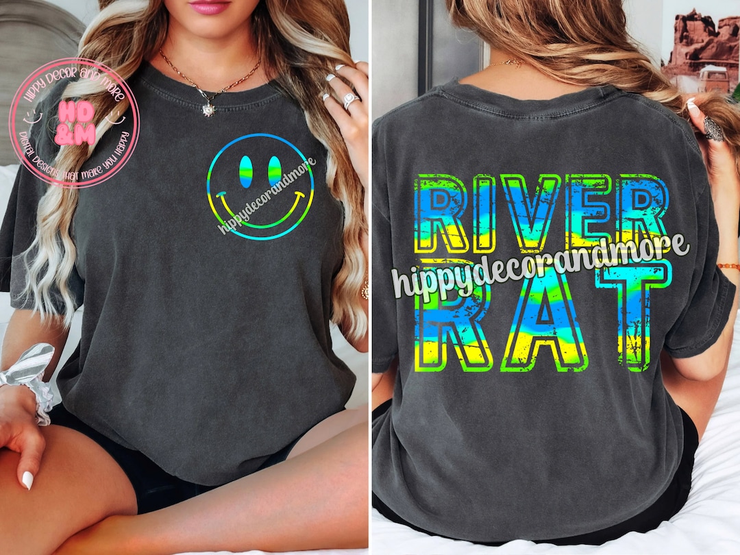 River Rat PNG Smiley Face PNG Neon Summer Vibes PNG Floating Float Trip ...