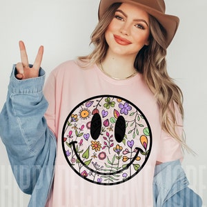 Boho Smiley Face PNG Bohemian Smiley Face Smiley Transfer Design Smiley ...