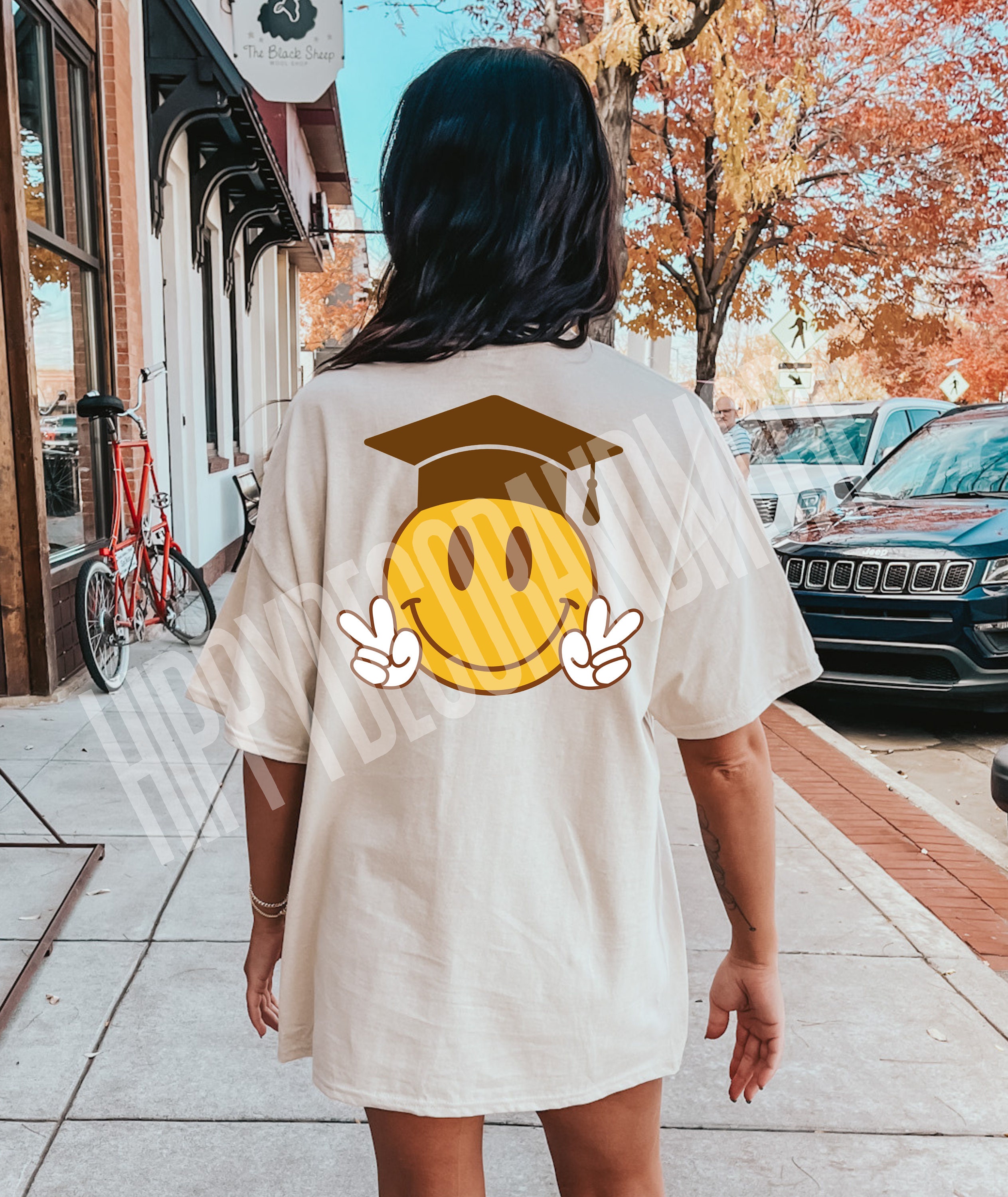 Retro Smiley Face PNG Graduation Shirt Grad PNG Hippie Png - Etsy