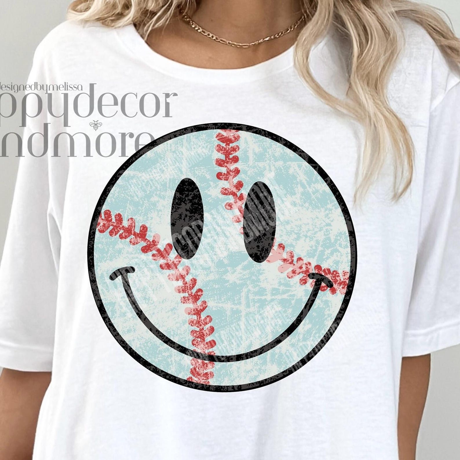 Baseball PNG Smiley Face PNG Retro Smiley Face Sublimation Distressed ...