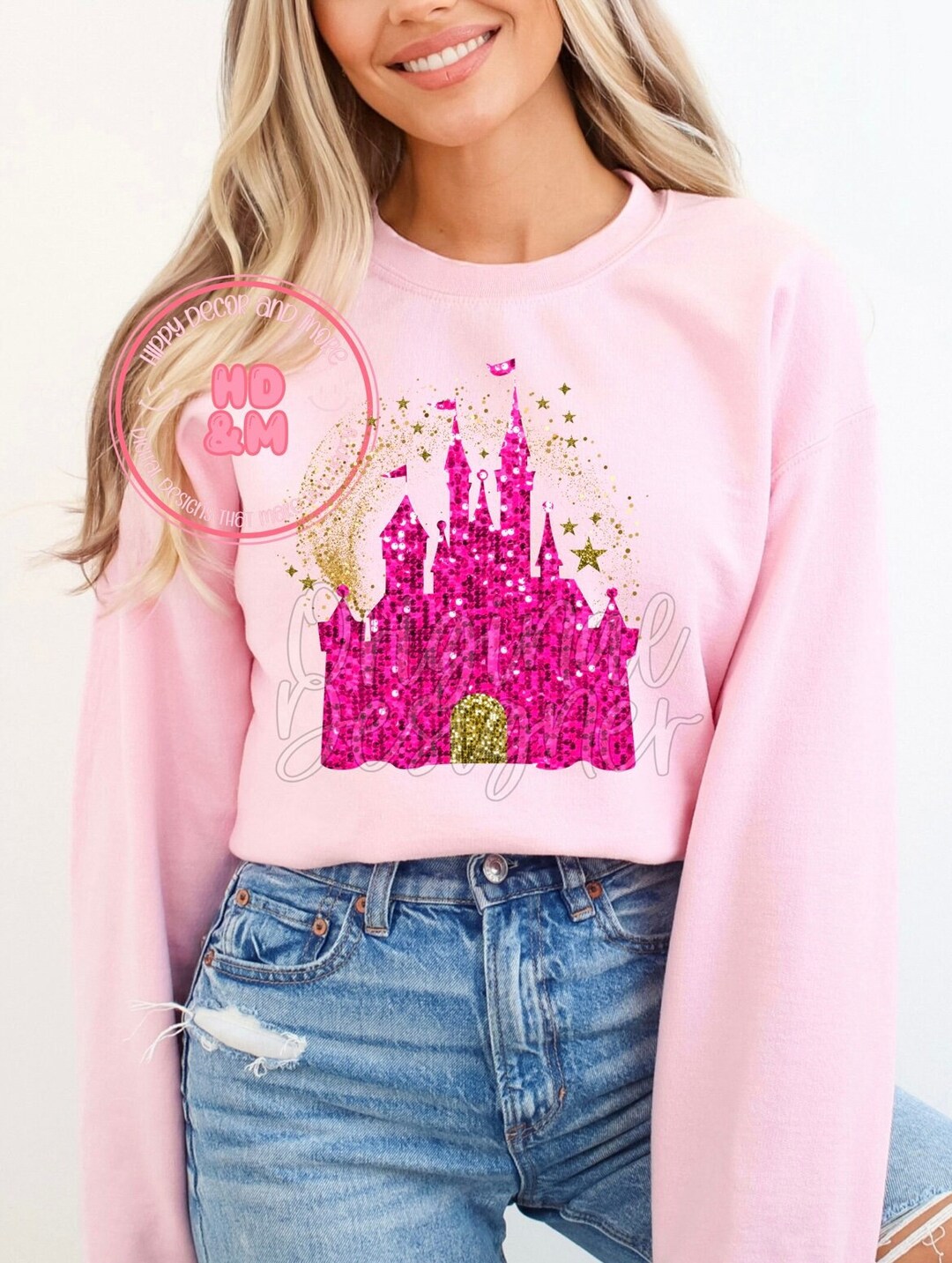 Sparkly Pink Castle PNG Princess PNG Faux Sequins Princess Castle ...