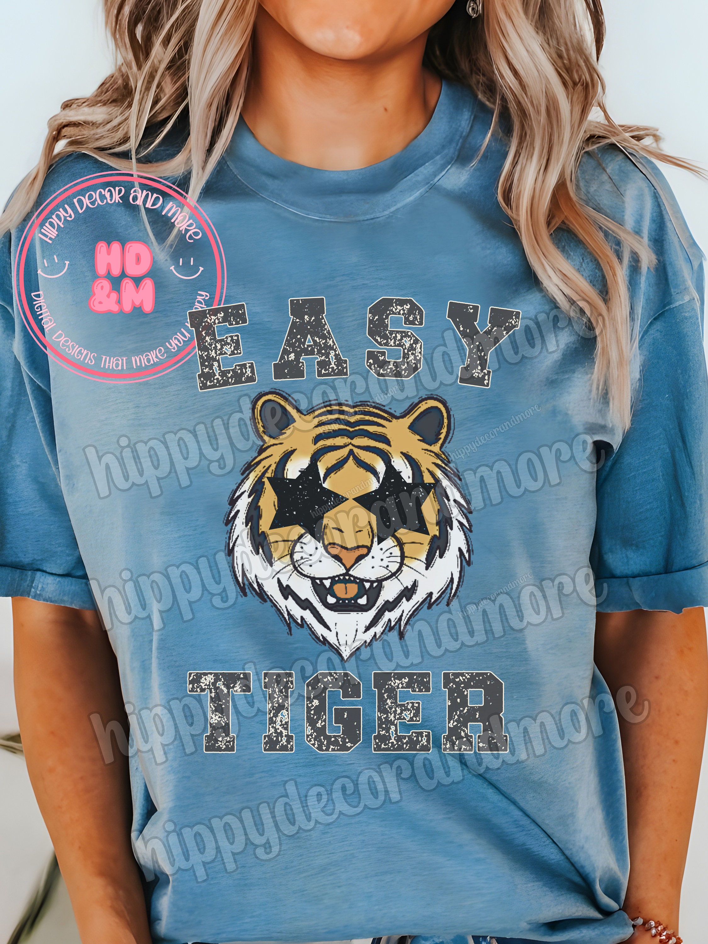 Easy Tiger PNG Distressed Tiger Mascot PNG Preppy Tiger Shirt Design ...