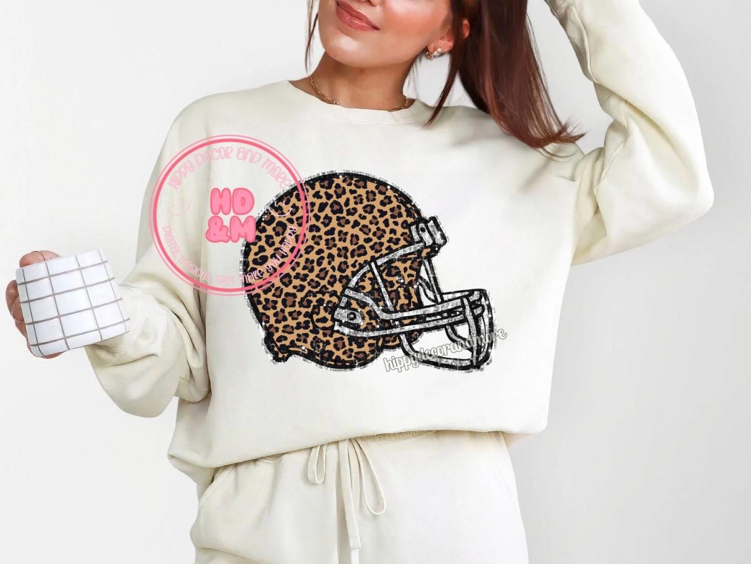 Leopard Print Football Helmet PNG Sparkly Football PNG Girly Football ...