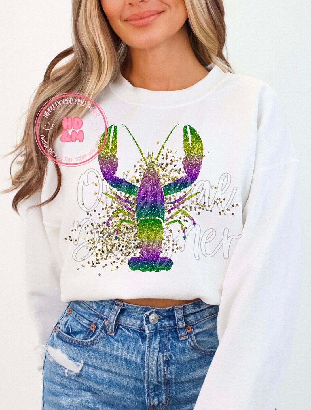 Sparkly Mardi Gras PNG Glittery Crawfish PNG Faux Sequins Glitter ...