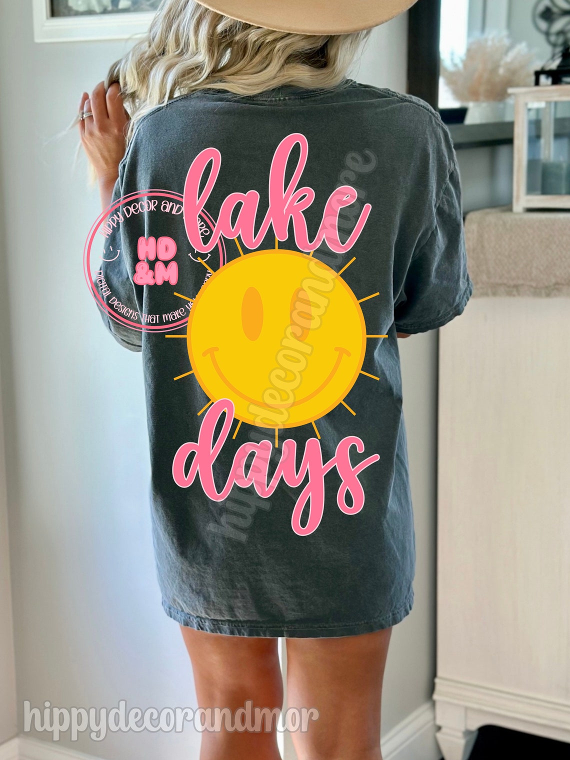 Lake PNG Lake Days Lake Vibes Summer PNG Smiley Face Sunshine Retro ...