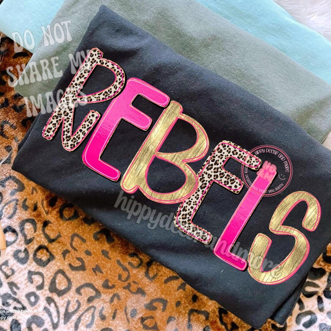 Preppy Mascot PNG Rebel PNG Pink Leopard Print Metalic Gold Girly Girl ...