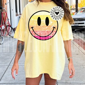 Distressed Retro Smiley Face PNG Sunny Smiley Png Boho Png Boho Smiley ...