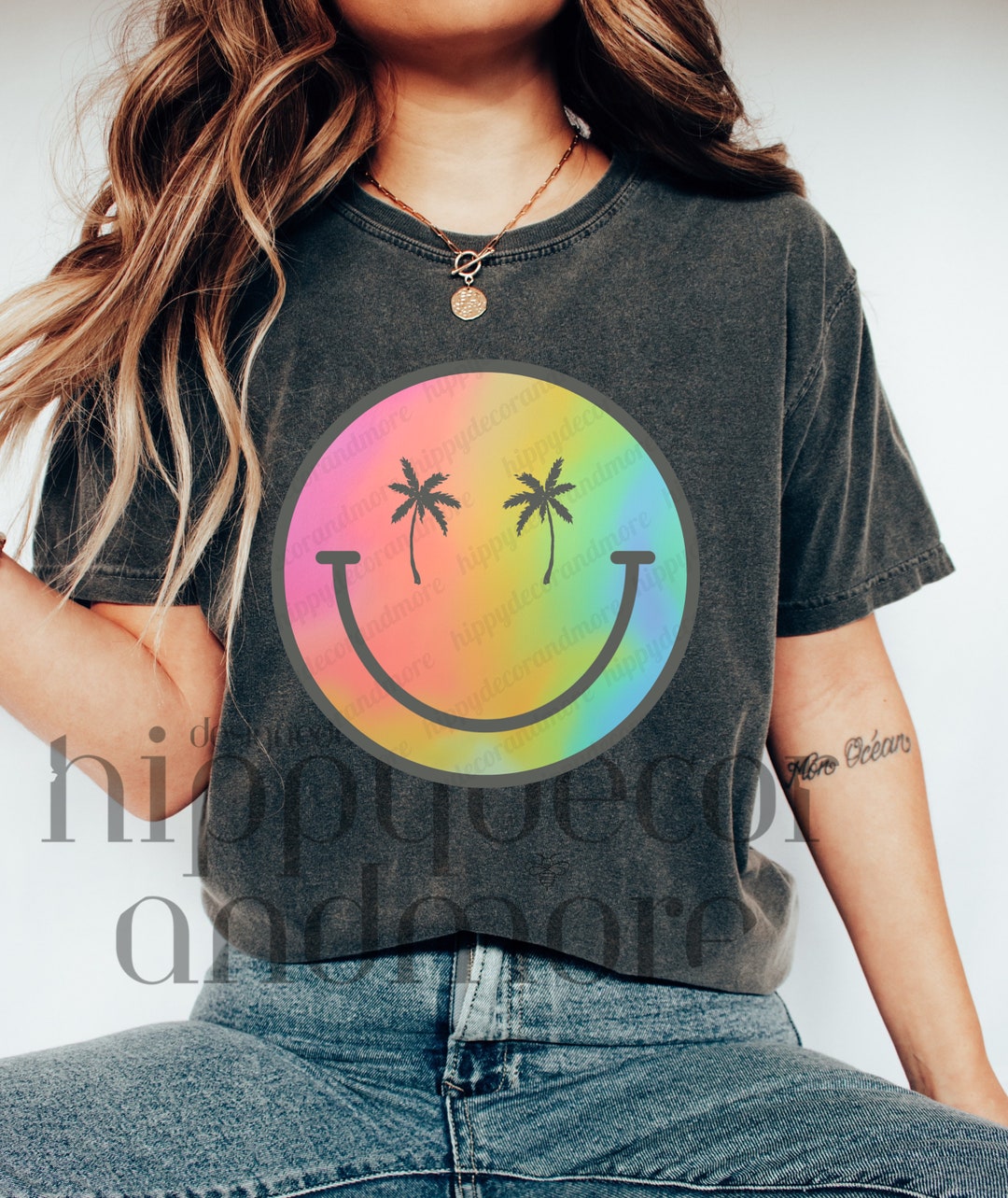 Tye Dye PNG Palm Trees Happy Face PNG Happy Face PNG Trendy Happy Face ...