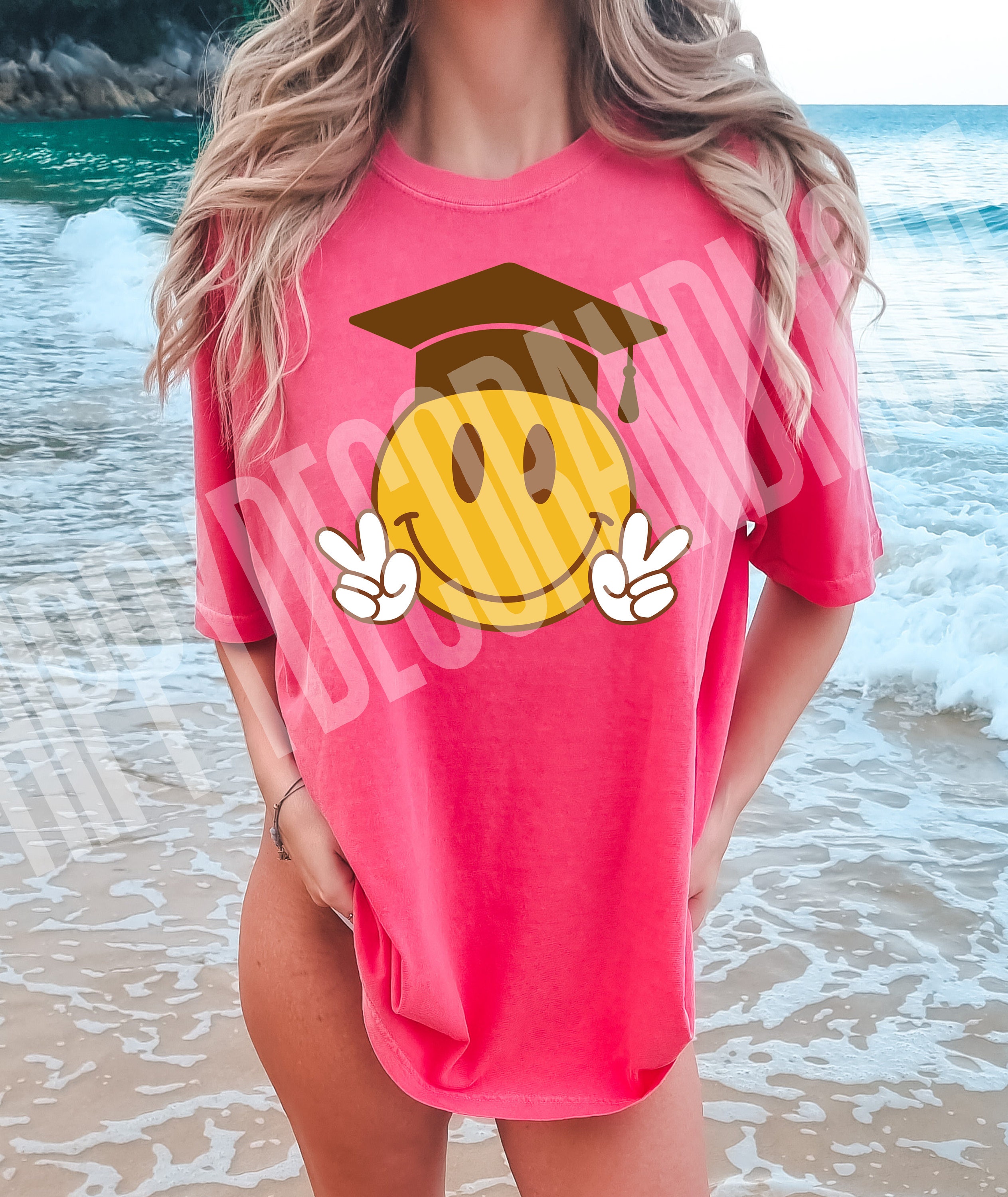 Retro Smiley Face PNG Graduation Shirt Grad PNG Hippie Png - Etsy